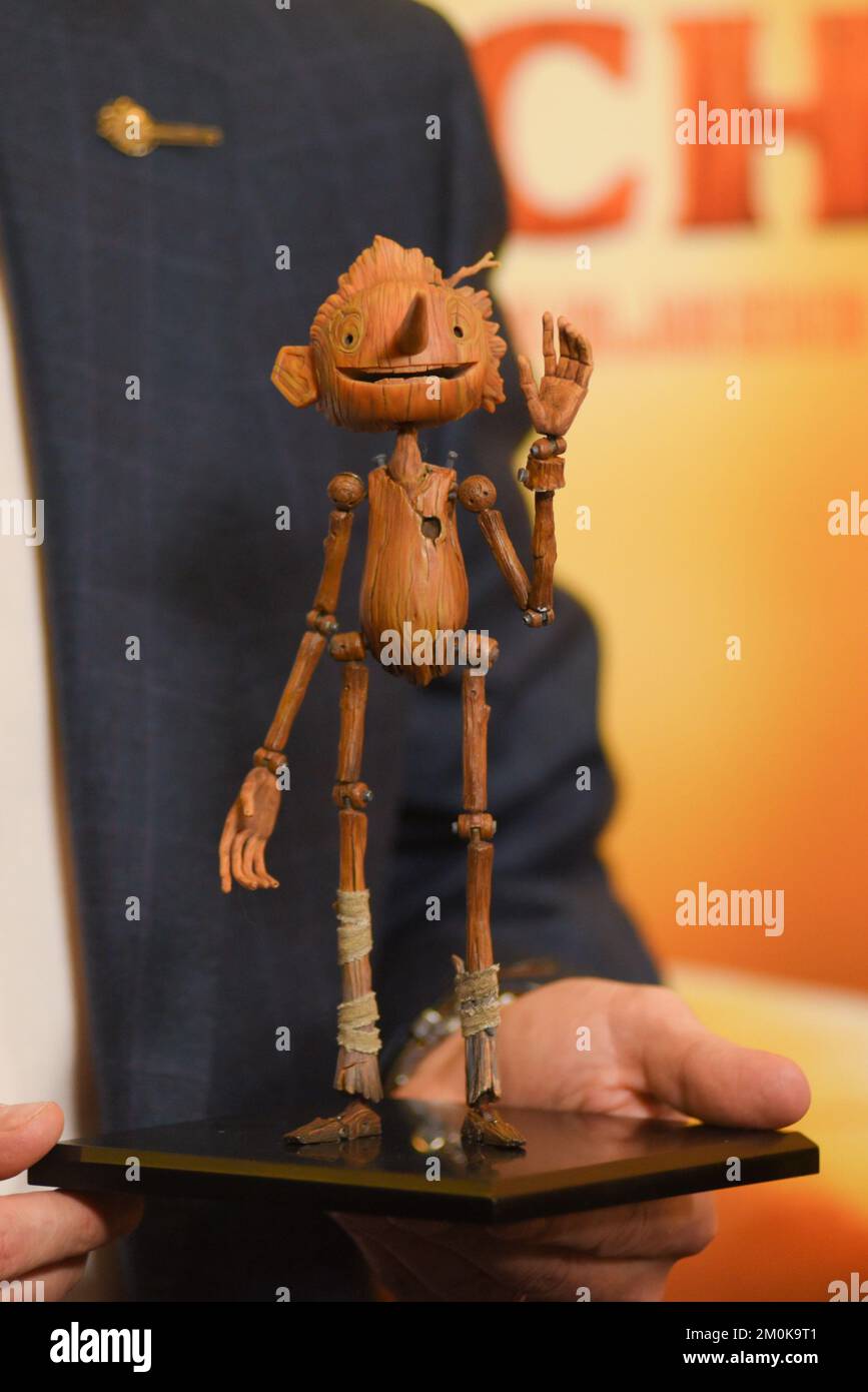 New York, USA. 06th Dec, 2022. A statue of Pinocchio is seen at ...