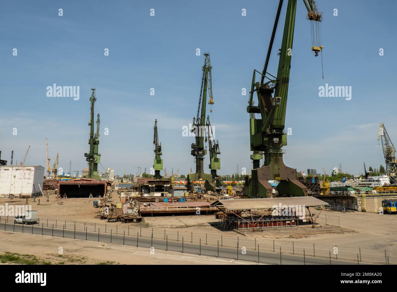 Industrial building at the Gdansk Shipyard, former Lenin Shipyard ...