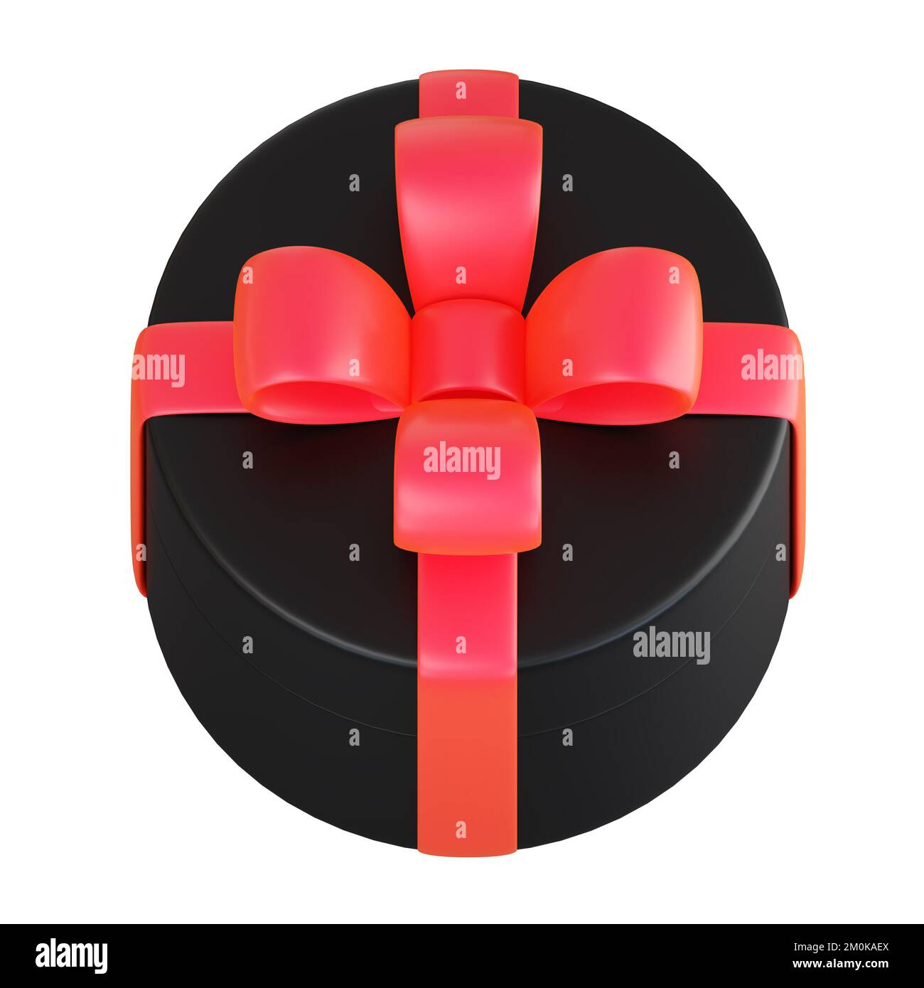 Realistic black gift box with red ribbon bow. Concept of abstract ...