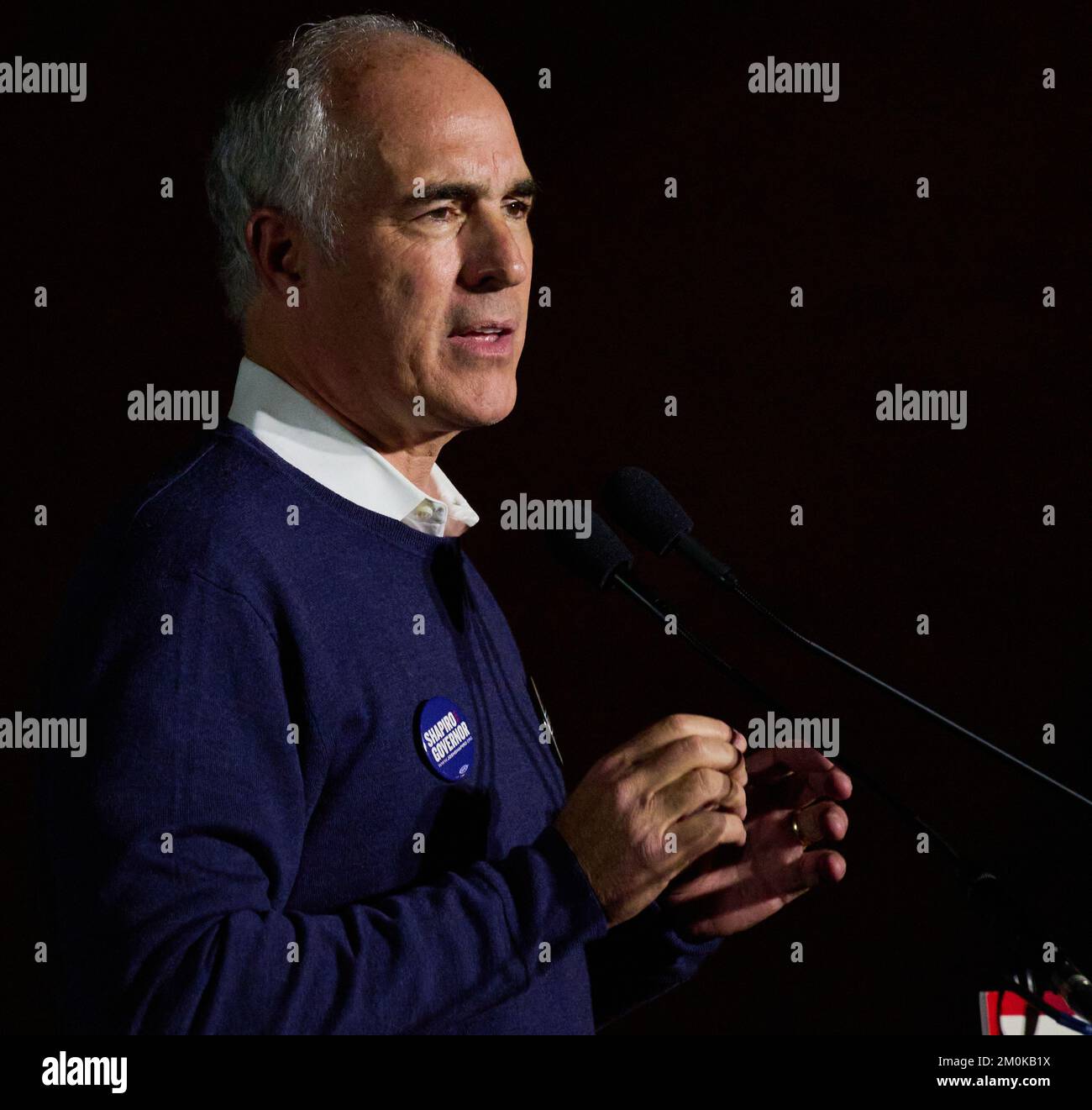 NEWTOWN, PA, USA - NOVEMBER 06, 2022: Bob Casey speaks at a Campaign ...