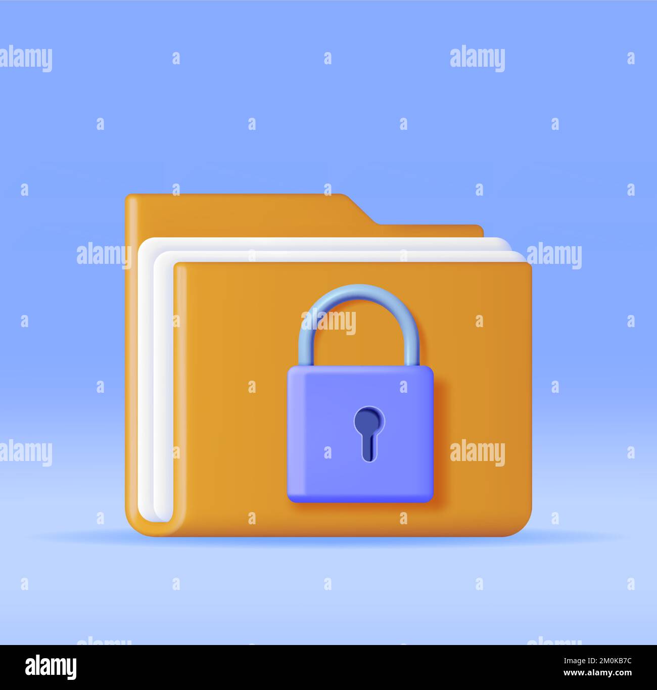 3D Document Folder with Padlock Stock Vector Image & Art - Alamy