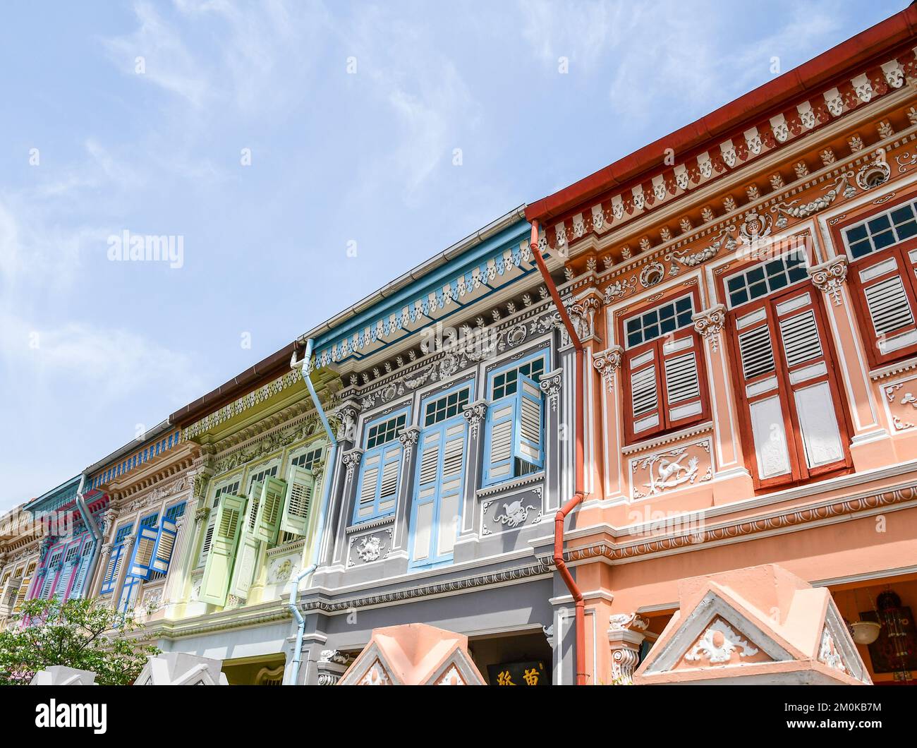 Peranakan-designed shop houses in the eastern part of Singapore around ...