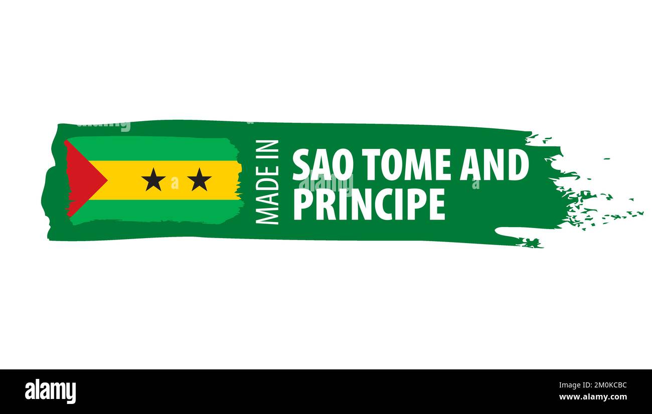 Sao Tome and Principe flag, vector illustration on a white background ...