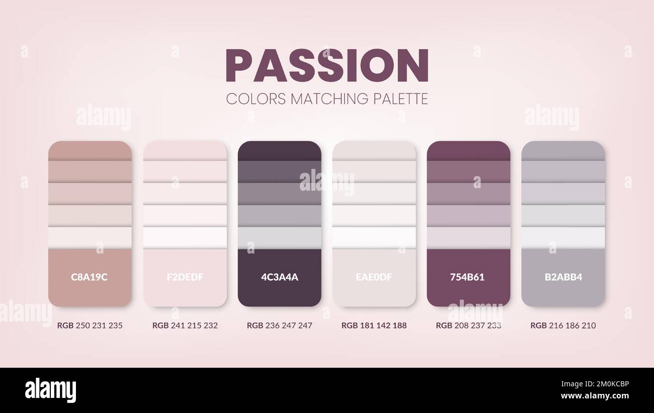 Color palette in a Passion colour themed collections. Color scheme or ...