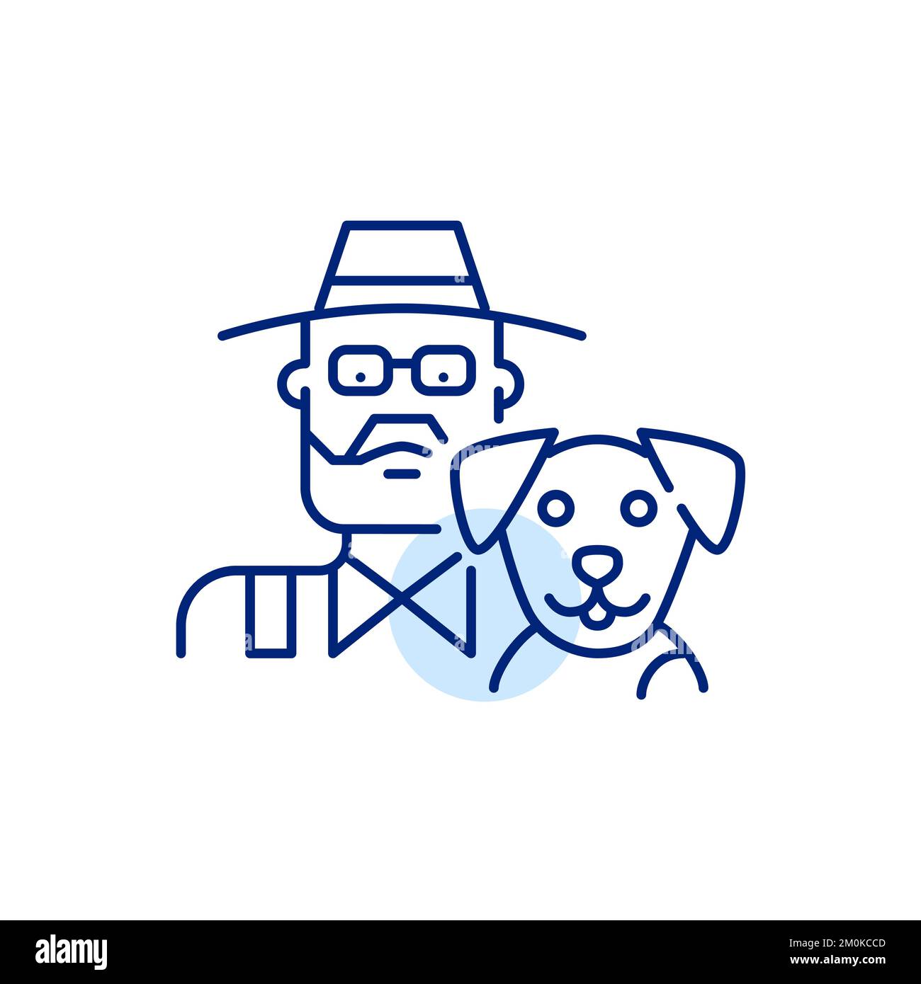 Farmer walking dog Stock Vector Images - Alamy