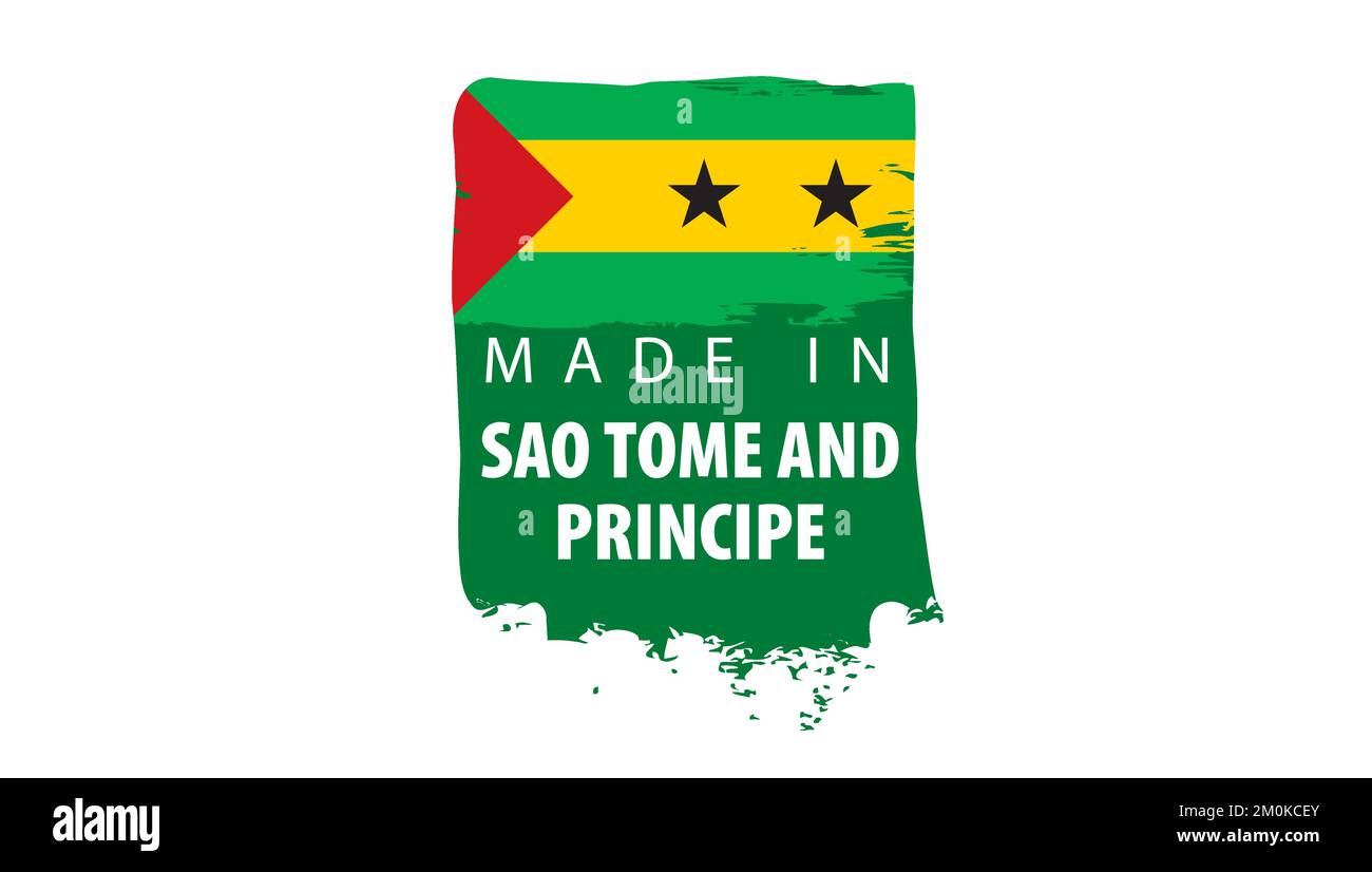 Sao Tome and Principe flag, vector illustration on a white background ...
