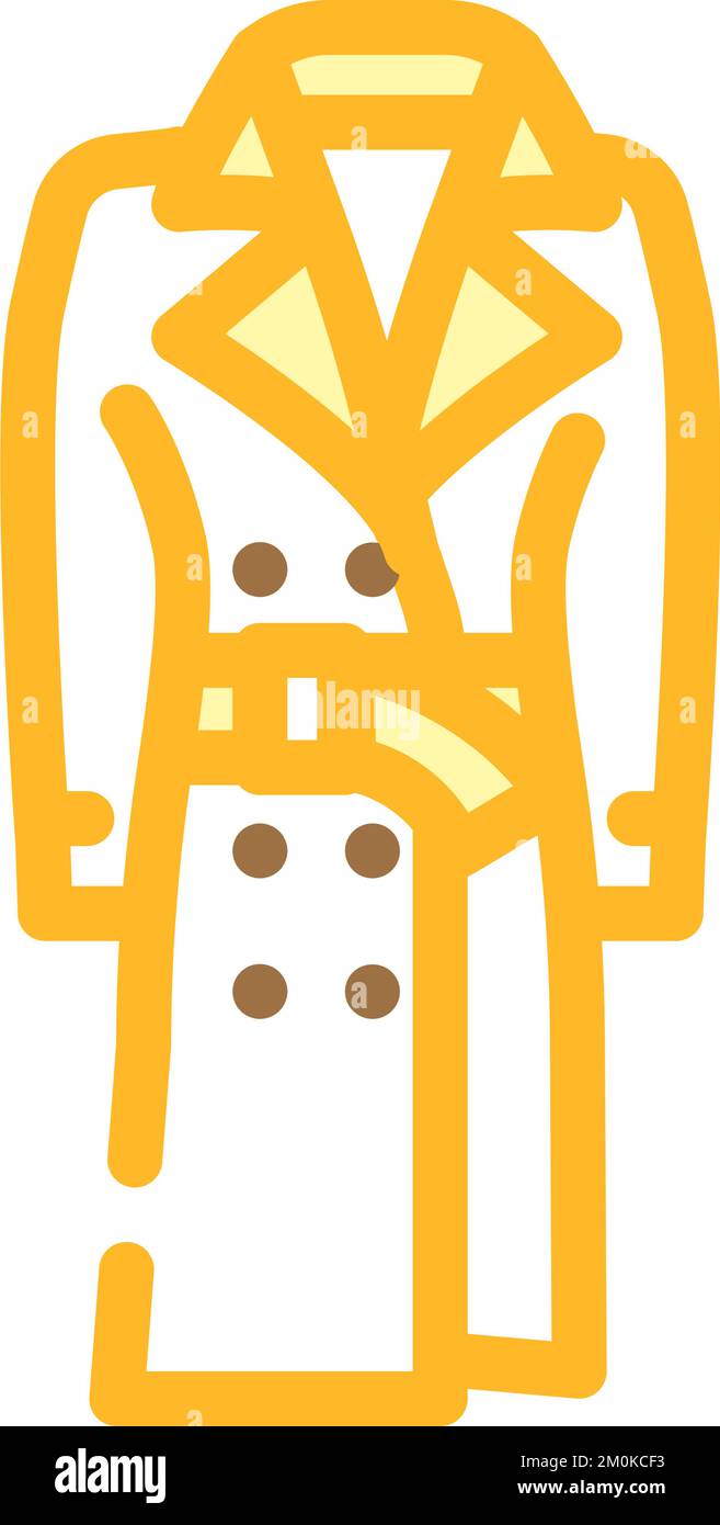 trench coat outerwear female color icon vector illustration Stock ...