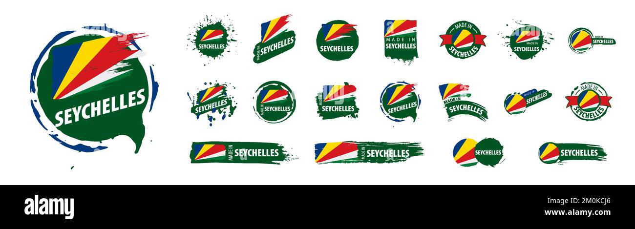 Seychelles flag, vector illustration on a white background Stock Vector ...