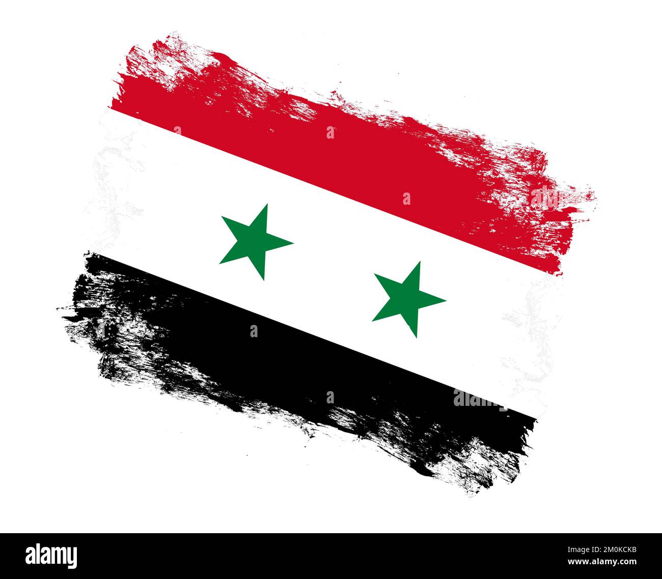 Syria flag brush painted Cut Out Stock Images & Pictures - Alamy