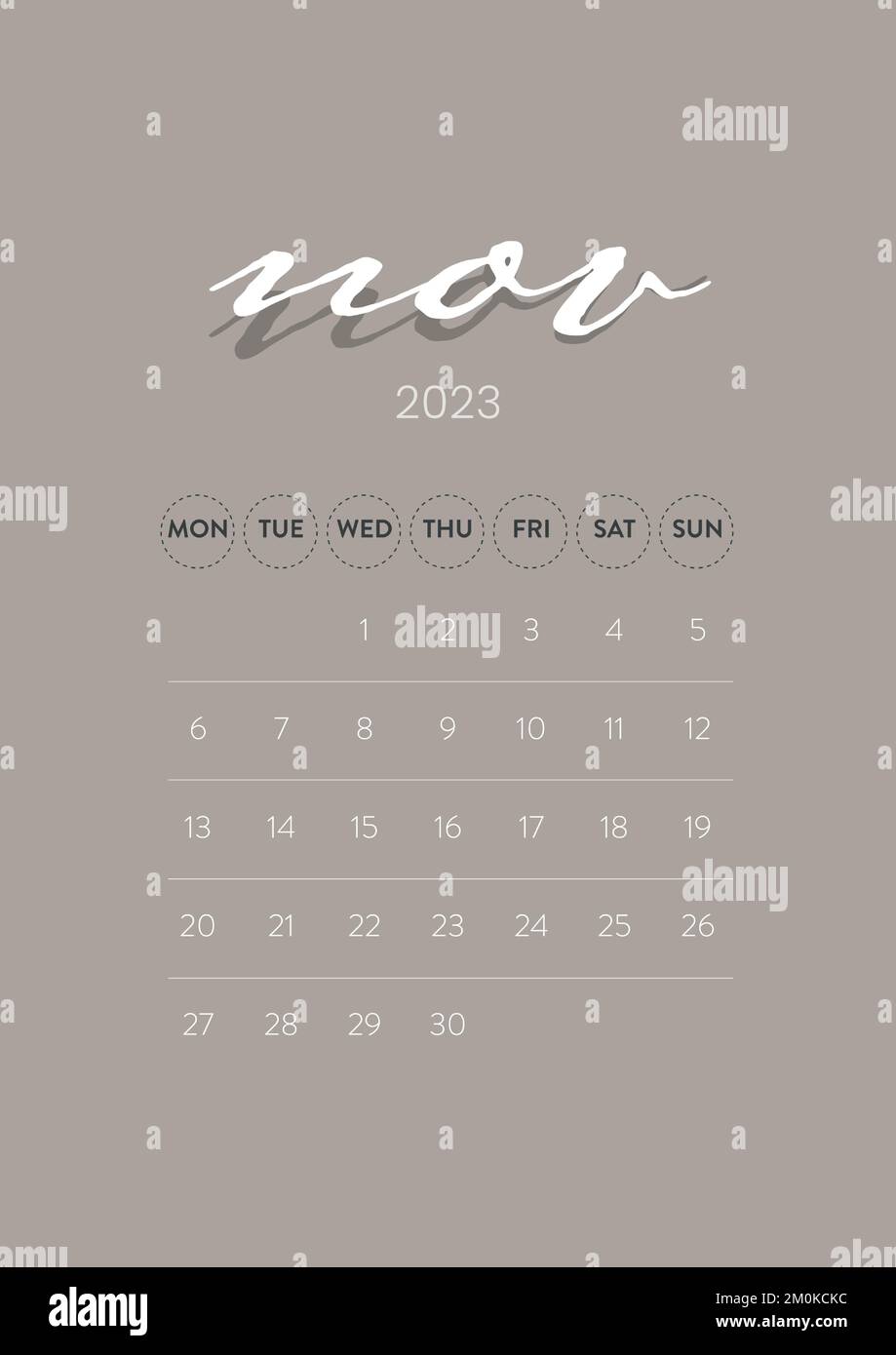 November 2023. Creative minimal business monthly 2023 Calendar template ...