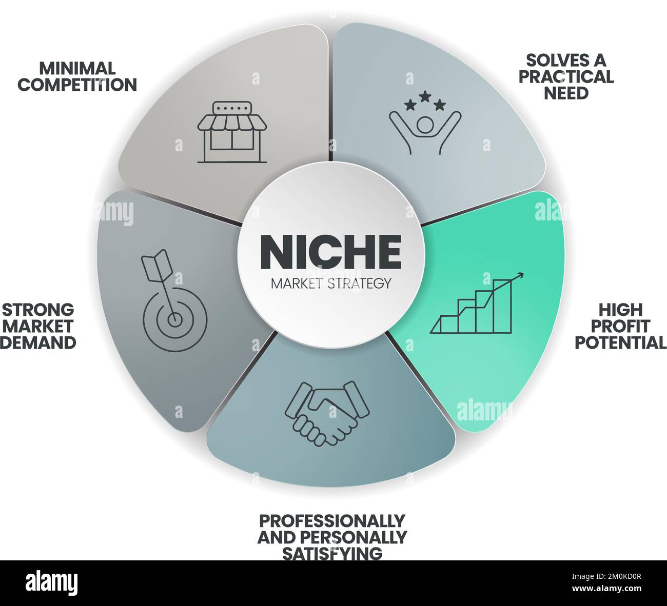Niche Market Strategy infographic presentation template with icons such ...