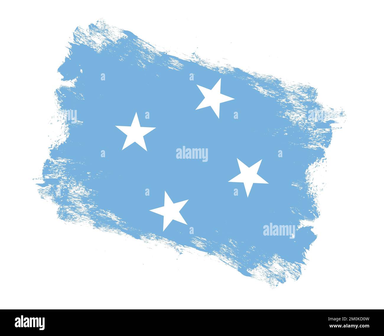 Stroke brush painted flag of federated states of micronesia on white ...
