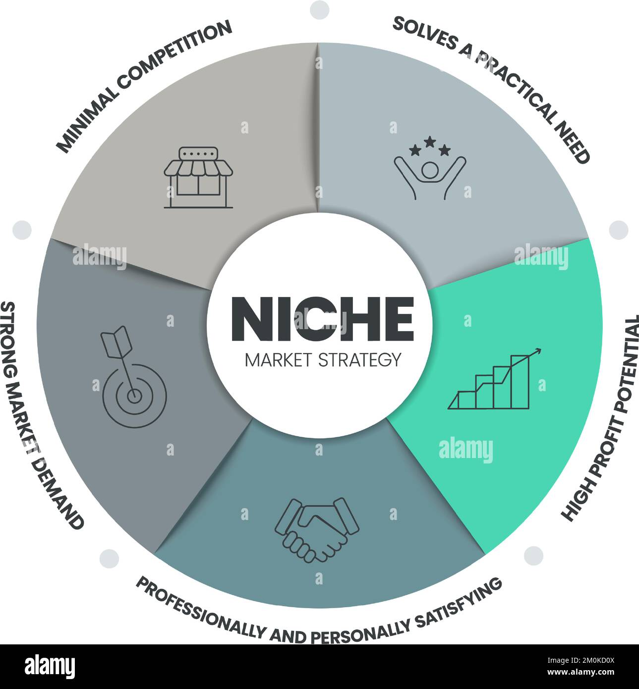 Niche Market Strategy infographic presentation template with icons such ...