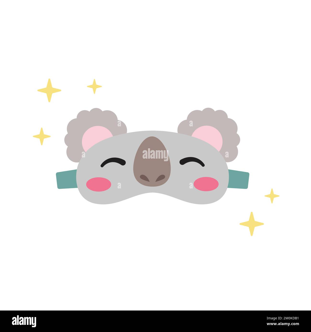 Kids sleeping mask. Cute koala mask. Colorful vector illustration ...