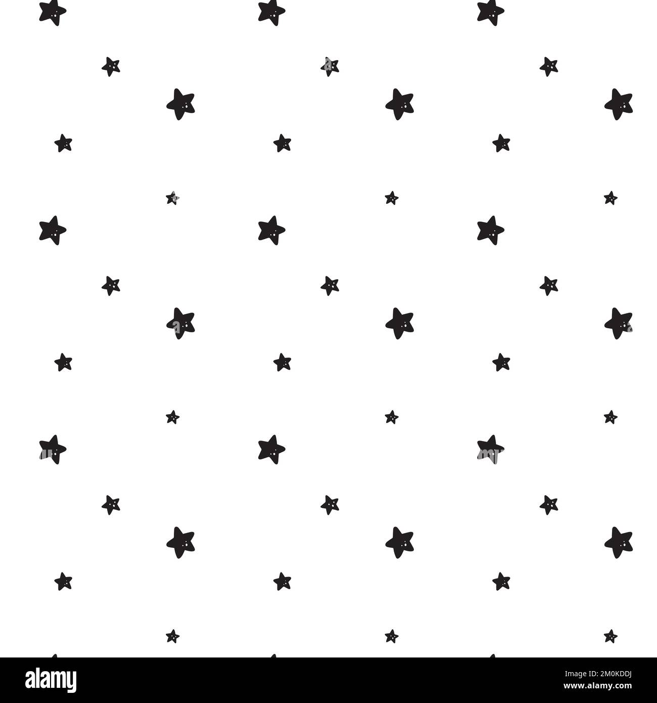 Hand drawn seamless pattern with stars in doodle style. Wrapping paper ...