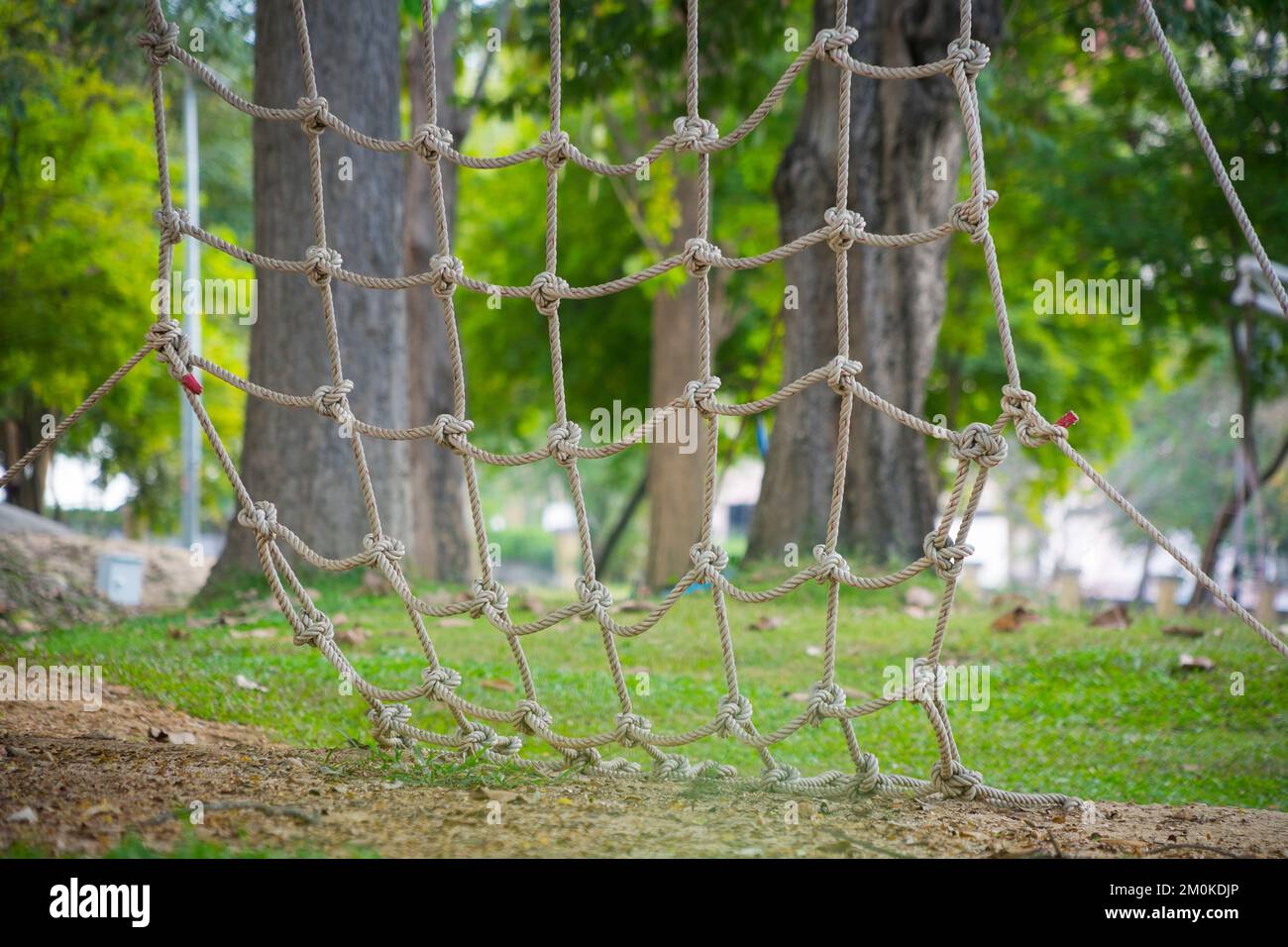 climbing a net Close up climb net rop select focus green nature ...