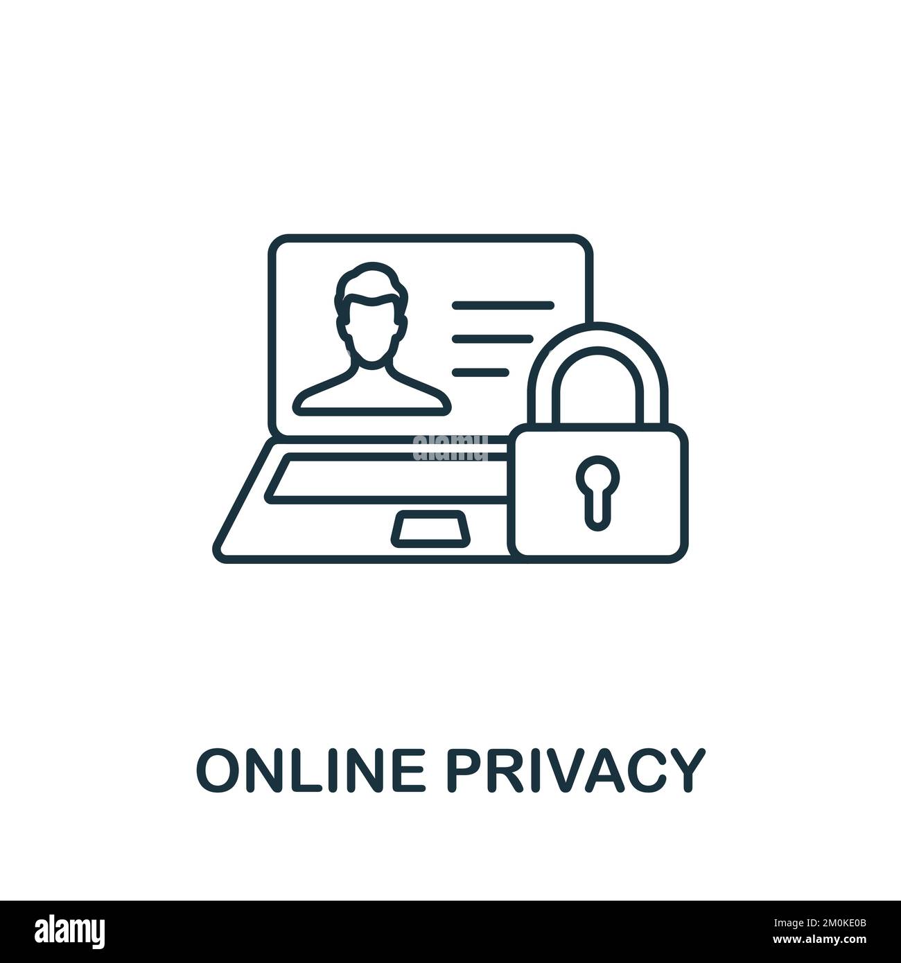 Online Privacy Icon Monochrome Simple Cyber Security Icon For Templates Web Design And