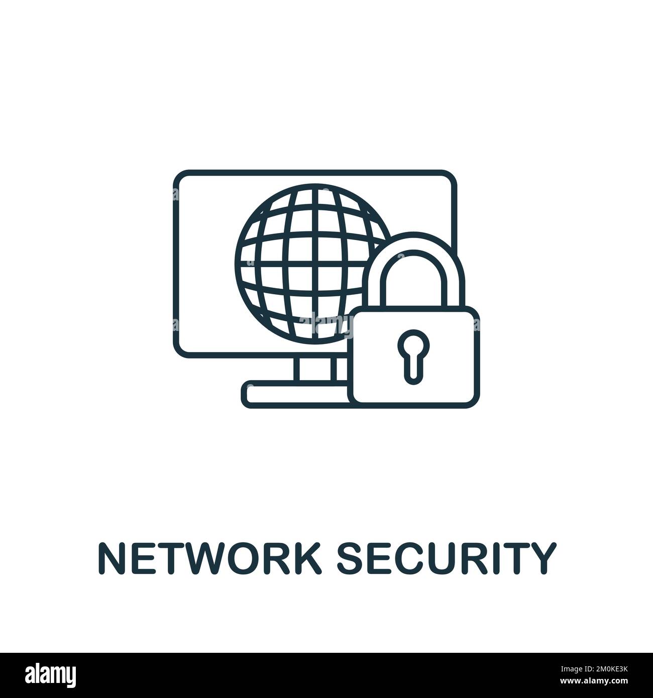 Network Security Icon Monochrome Simple Cyber Security Icon For