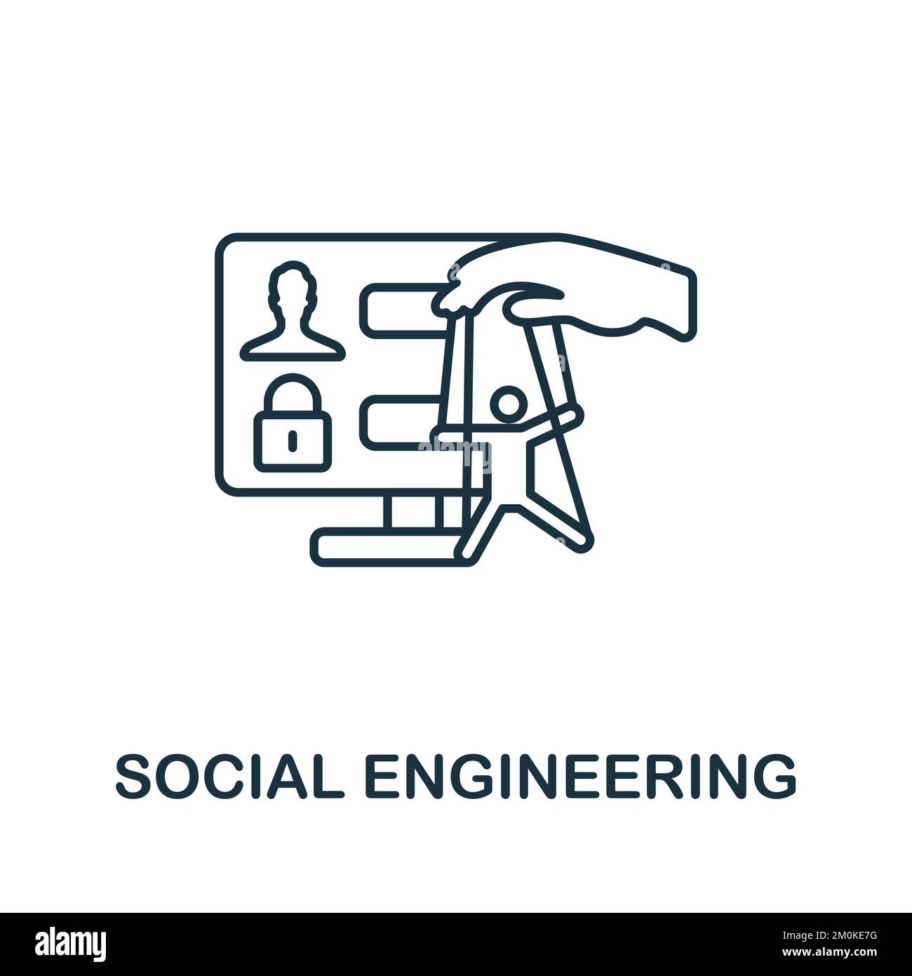 Social Engineering Icon Monochrome Simple Cyber Security Icon For Templates Web Design And