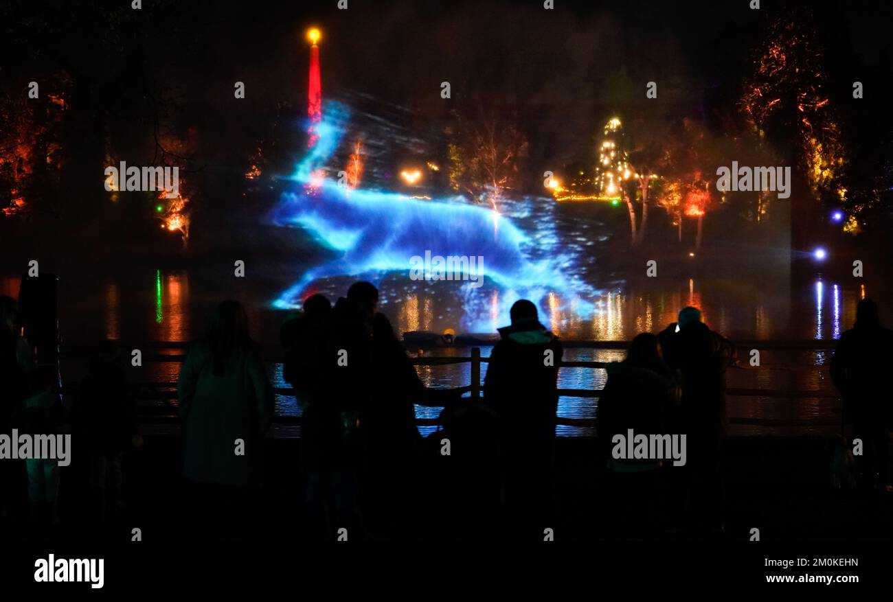 People look at the light installations on display during Windsor Great ...