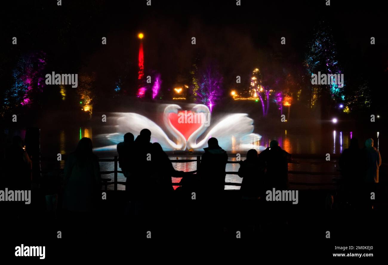 People look at the light installations on display during Windsor Great ...
