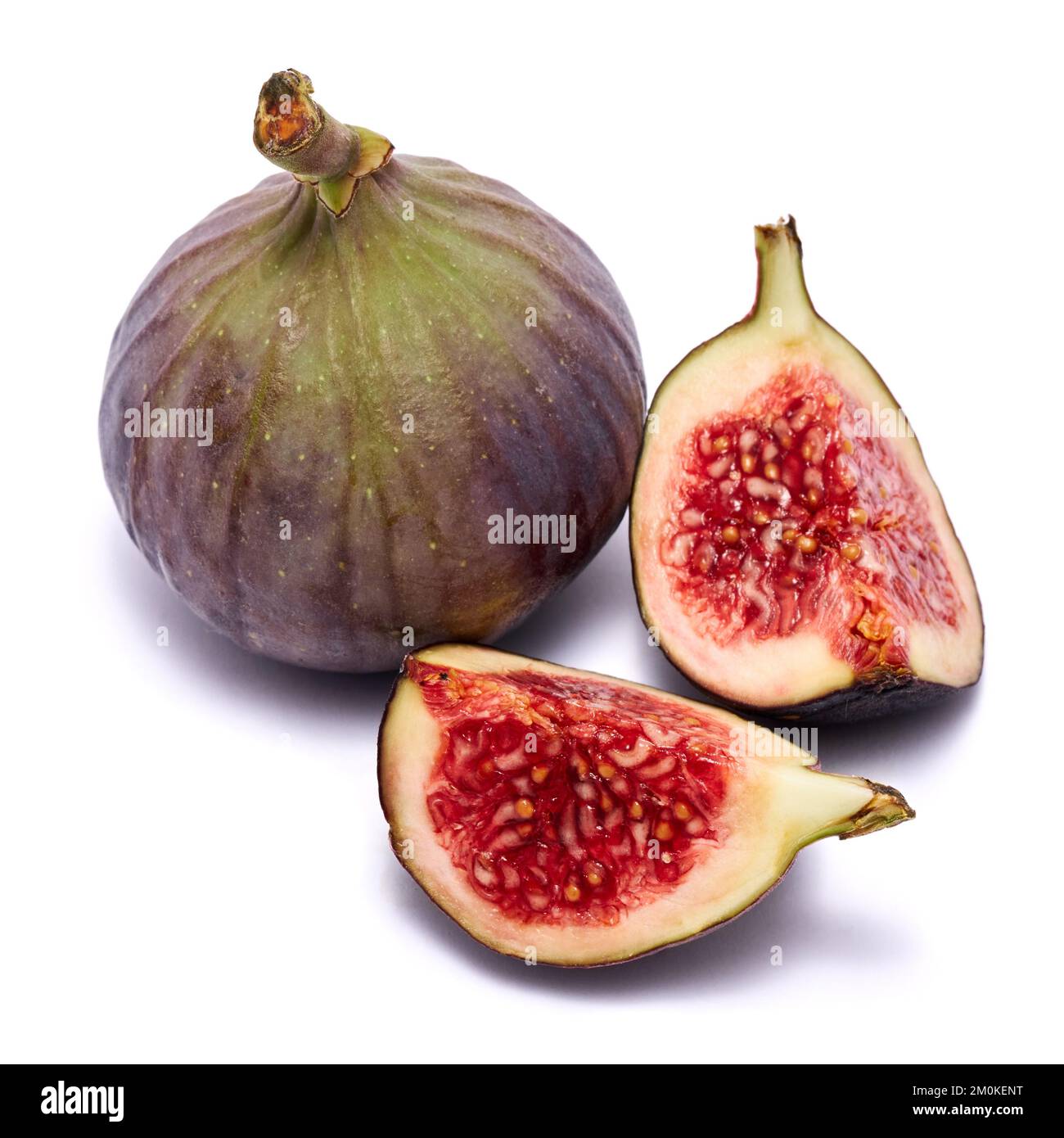 tropical ripe purple fig fruit isolated on a white background Stock ...