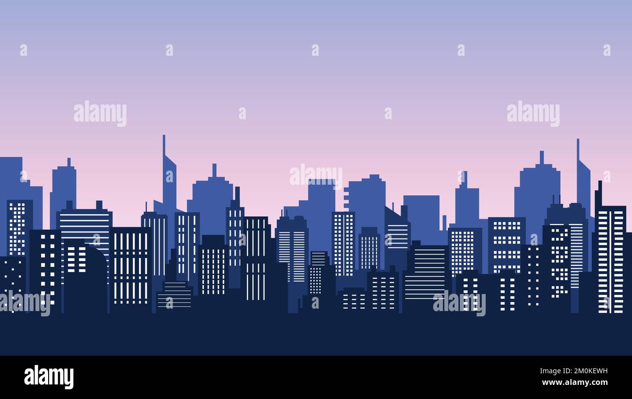 Vector Background of beautiful city and lights with night scene ...