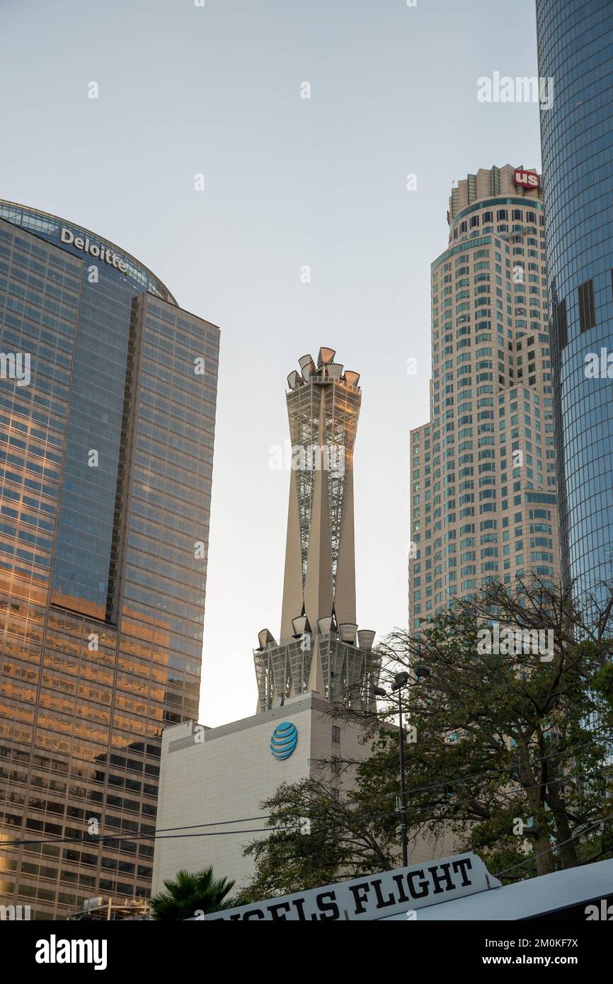 The AT&T Switching Center Skyscraper in Los Angeles, California with ...