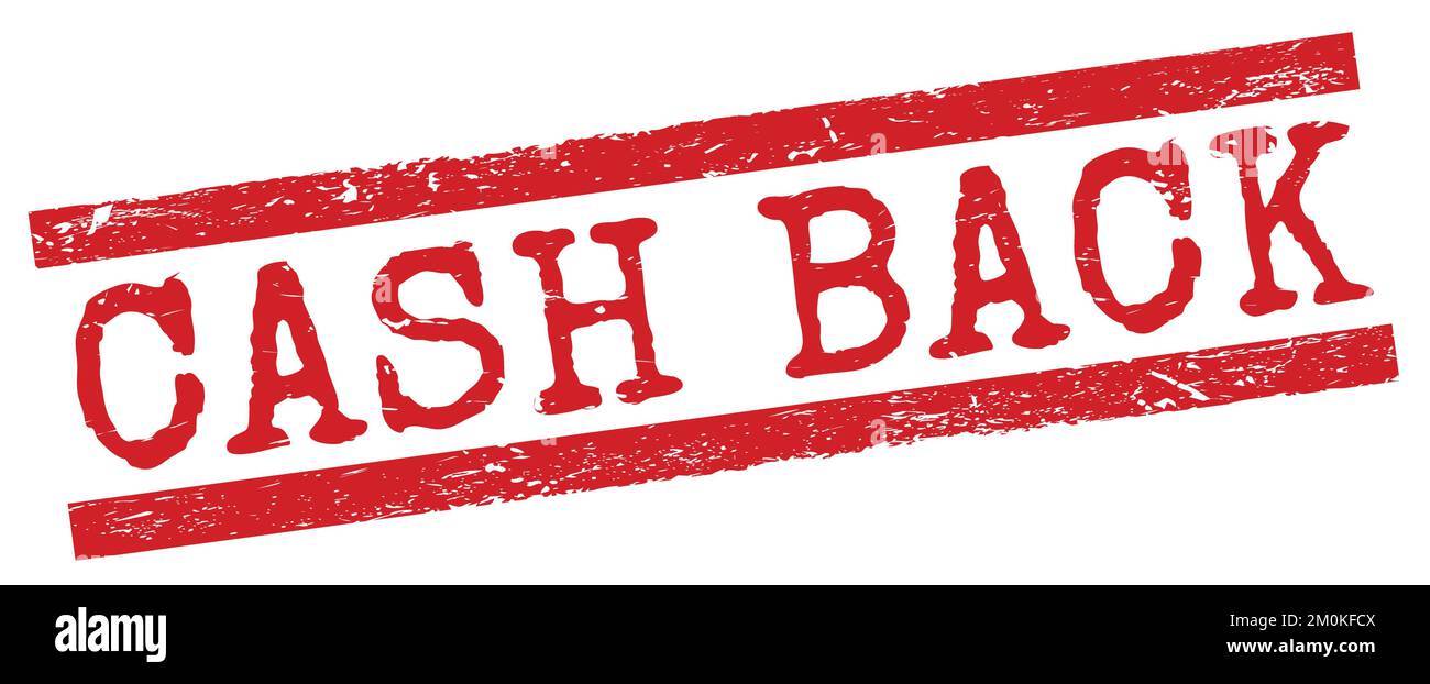 CASH BACK text written on red grungy lines stamp sign Stock Photo - Alamy