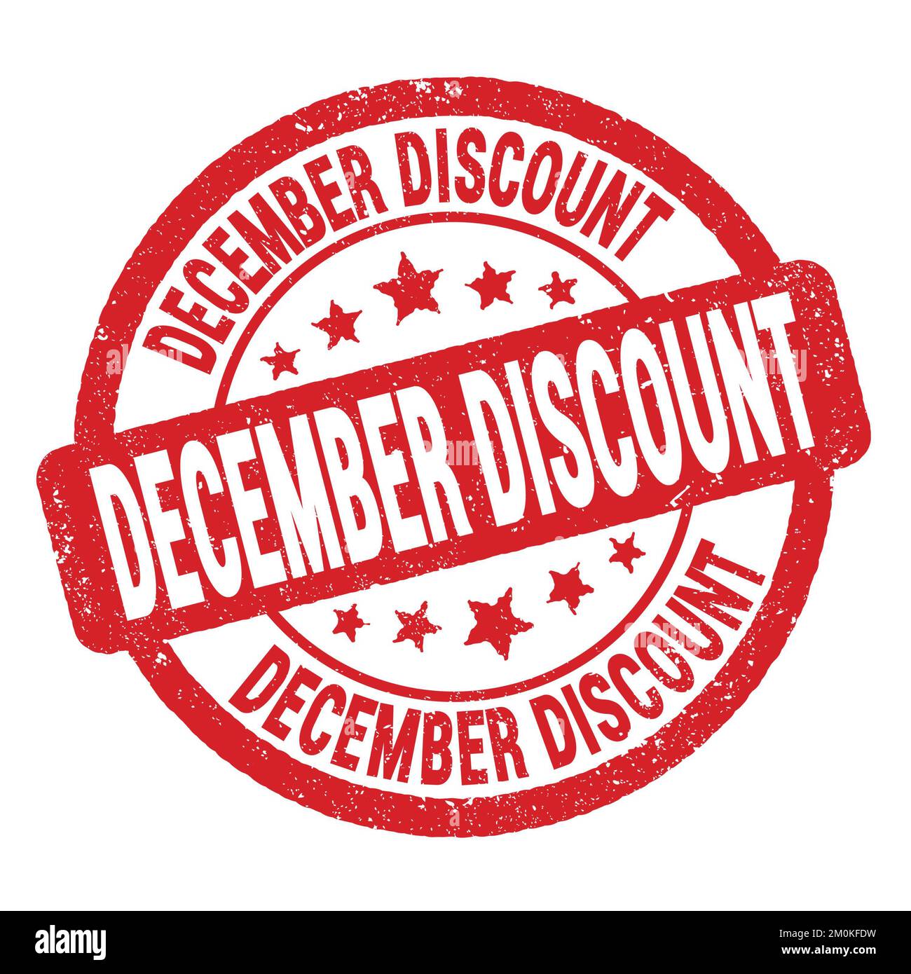 DECEMBER DISCOUNT text written on red grungy stamp sign Stock Photo - Alamy