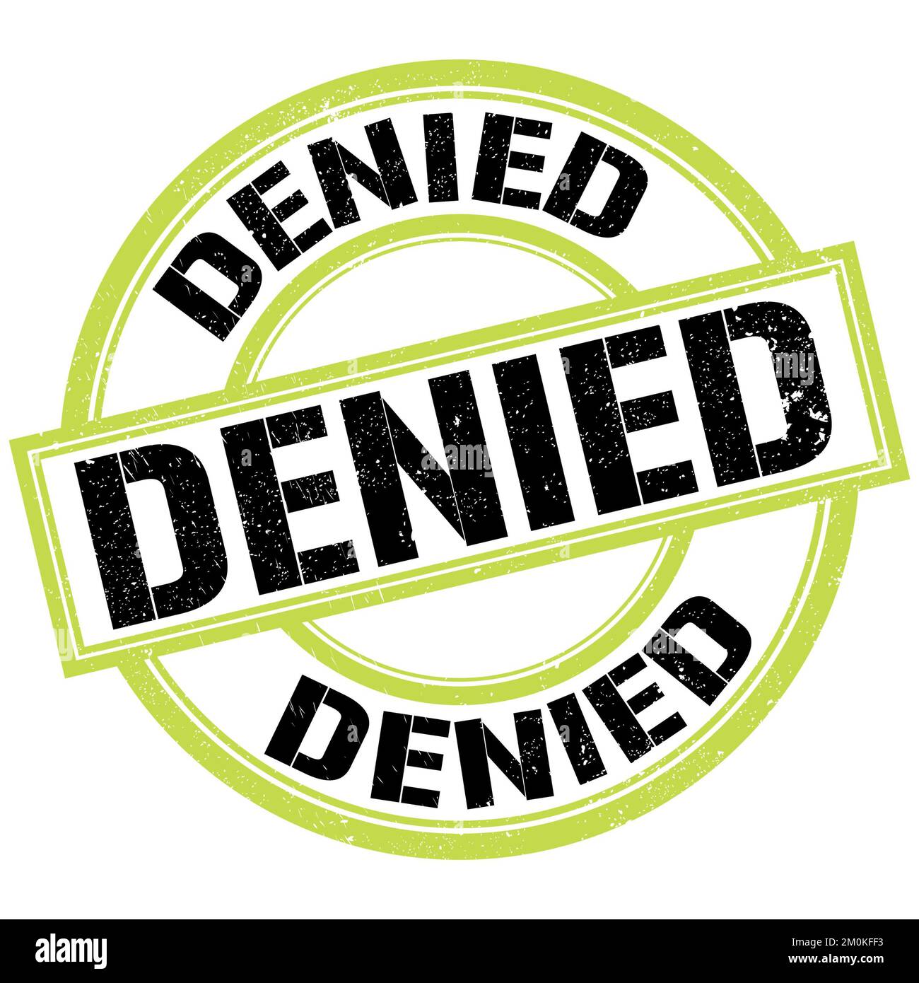 Denied text on green Cut Out Stock Images & Pictures - Alamy