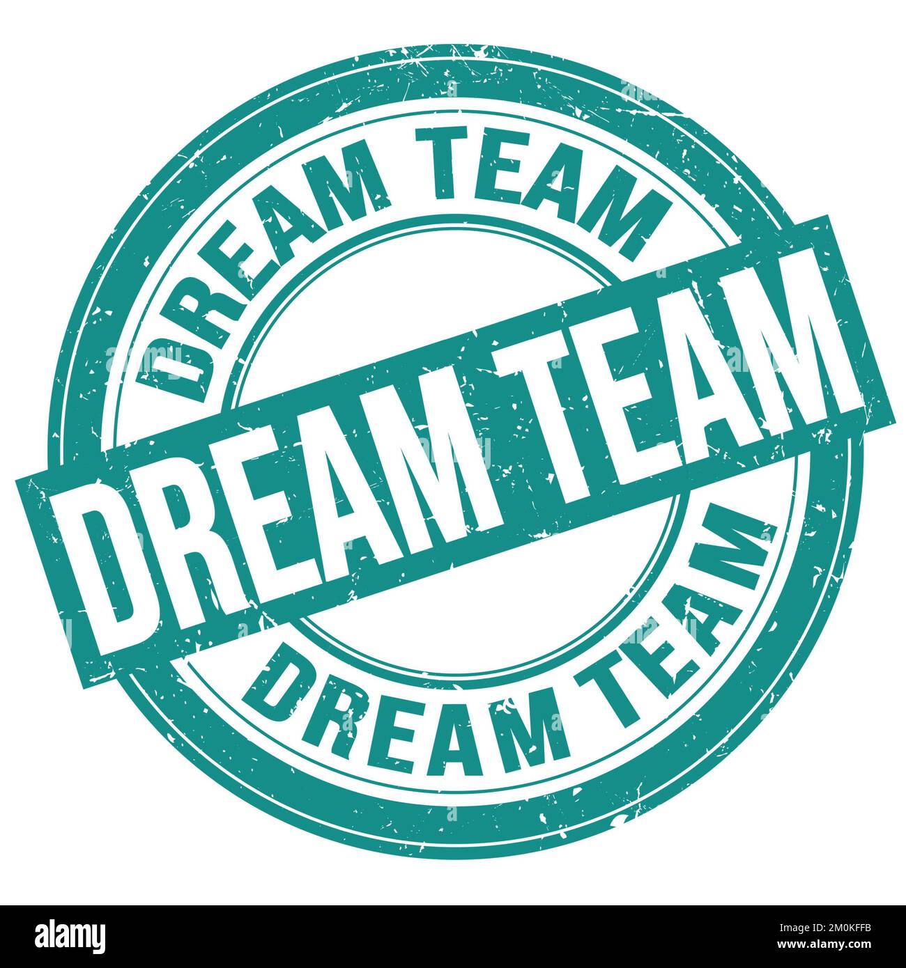DREAM TEAM text written on blue round grungy stamp sign Stock Photo - Alamy