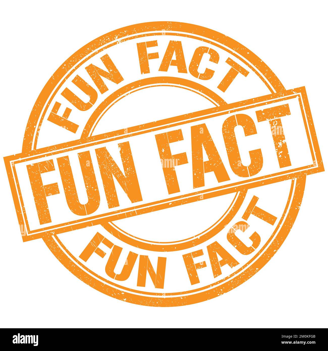 FUN FACT text written word on orange round stamp sign Stock Photo - Alamy