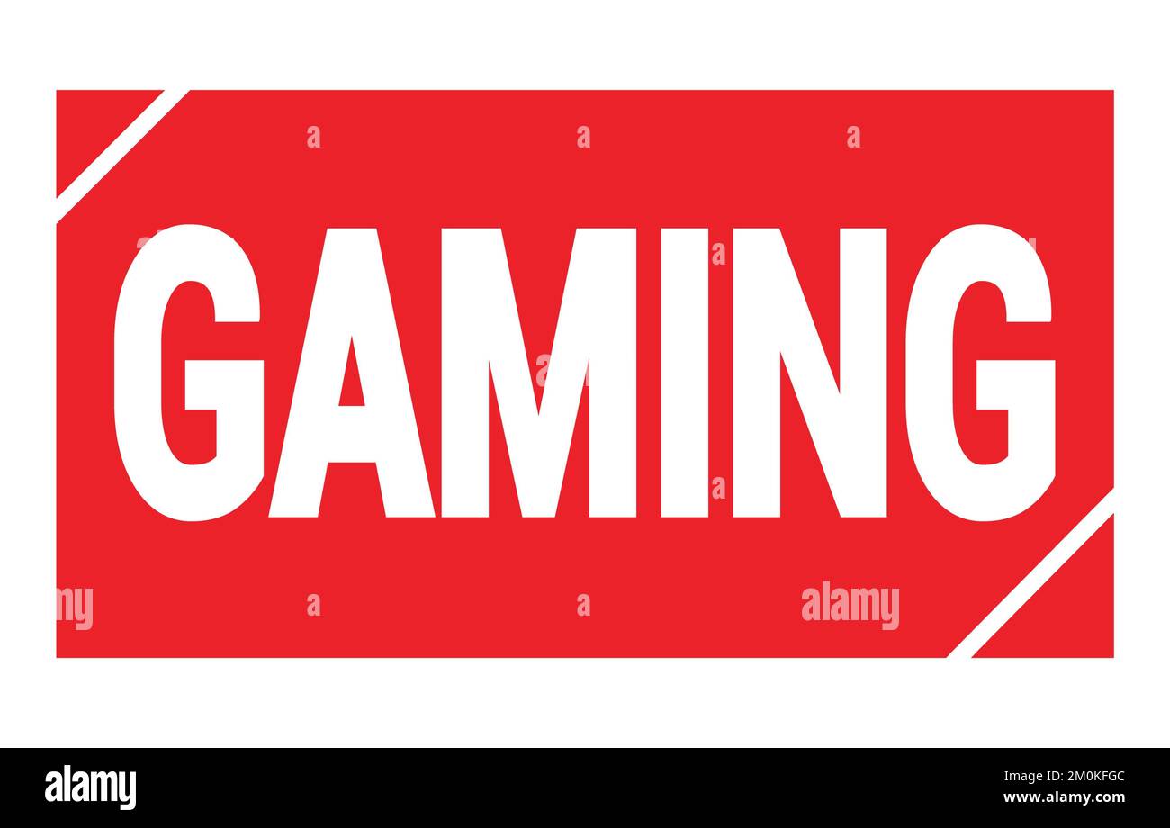 GAMING text written on red rectangle stamp sign Stock Photo - Alamy