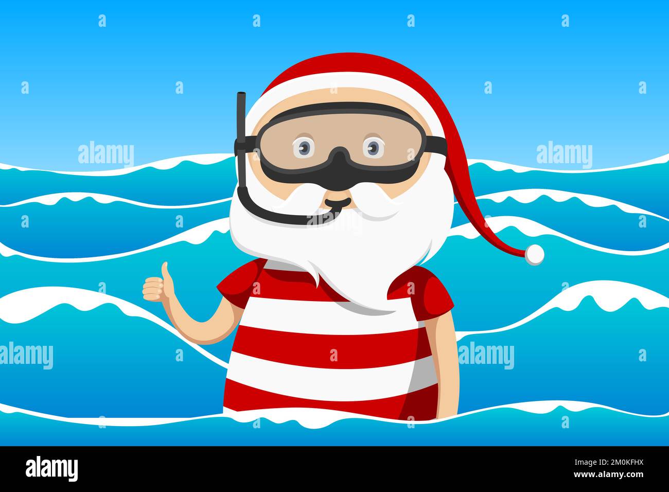 Santa in snorkeling mask. Vector illustration Stock Vector Image & Art ...