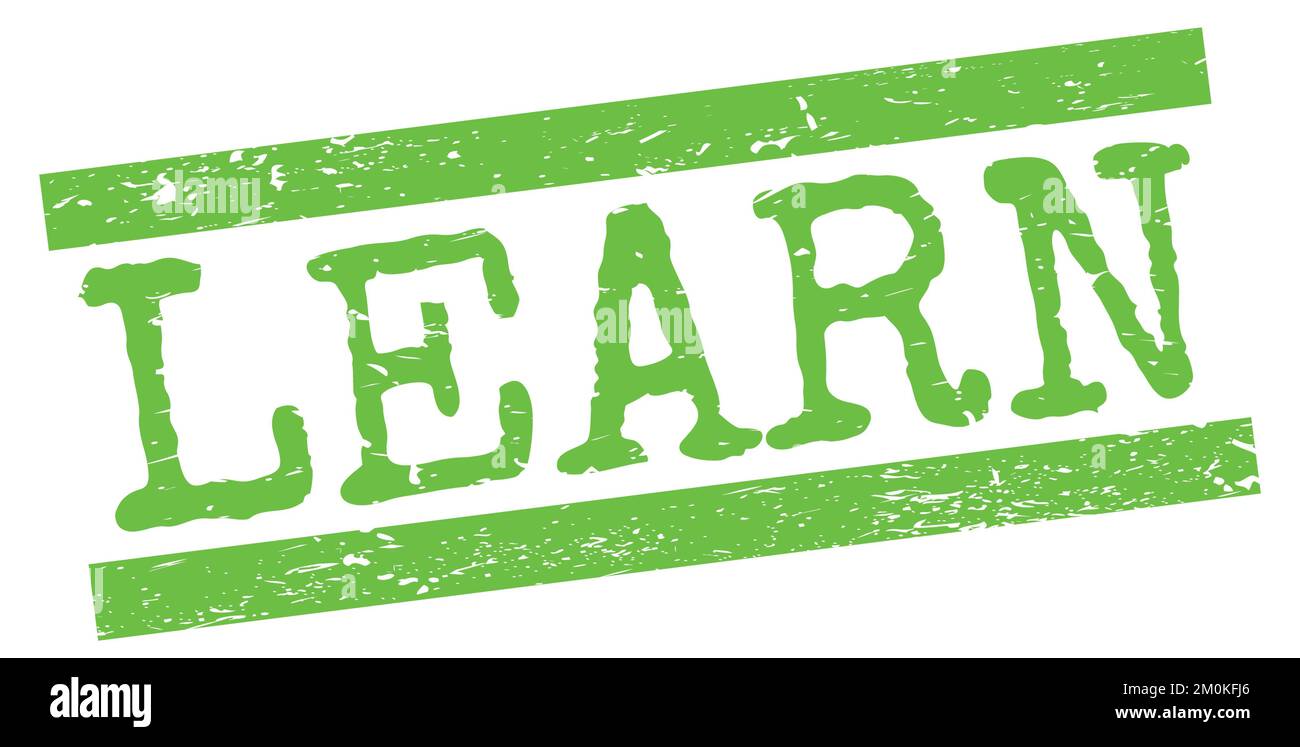 LEARN text written on green grungy lines stamp sign Stock Photo - Alamy