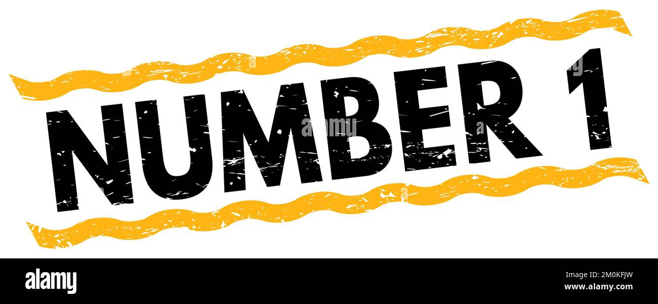 NUMBER 1 text written on yellow-black lines stamp sign Stock Photo - Alamy