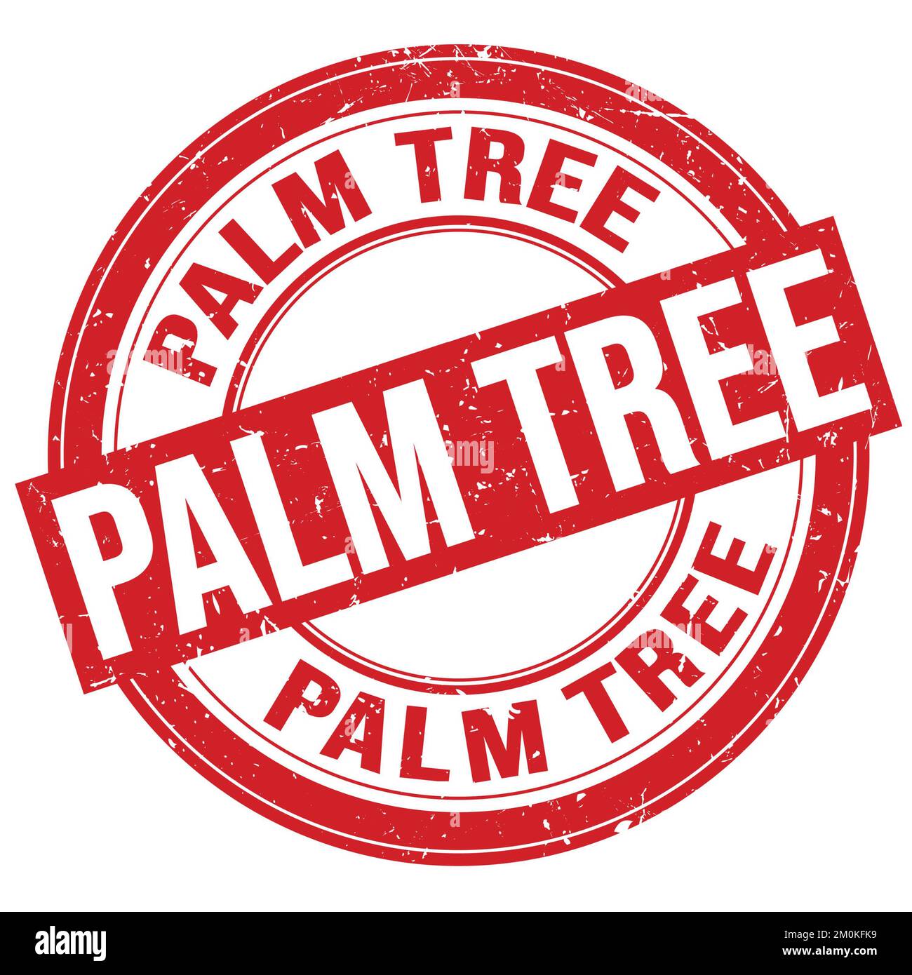 PALM TREE text written on red round grungy stamp sign Stock Photo - Alamy