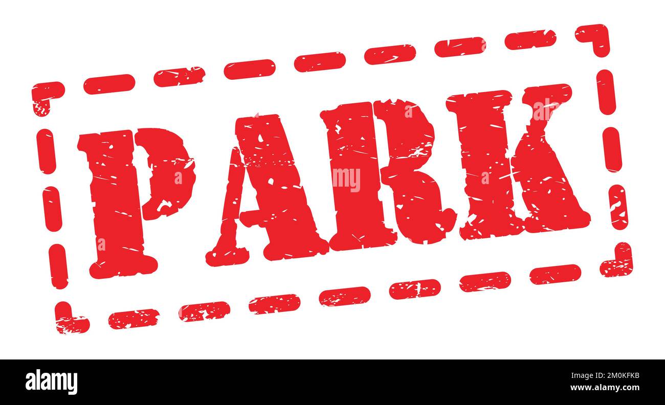 PARK text written on red dash stamp sign Stock Photo - Alamy