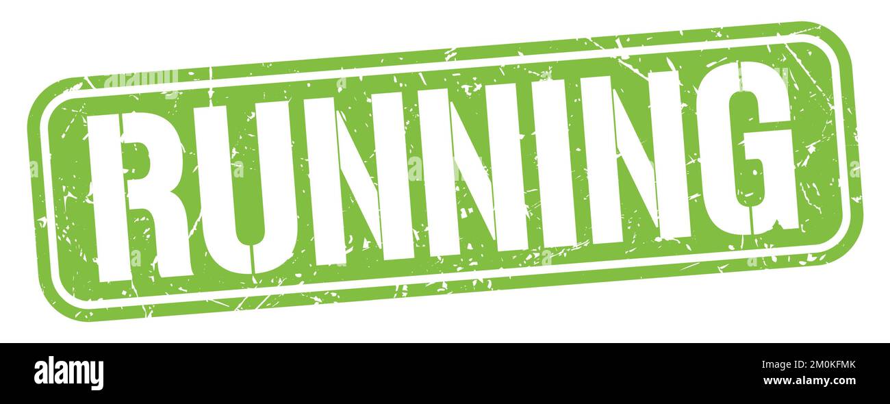 RUNNING text written on green grungy stamp sign Stock Photo - Alamy