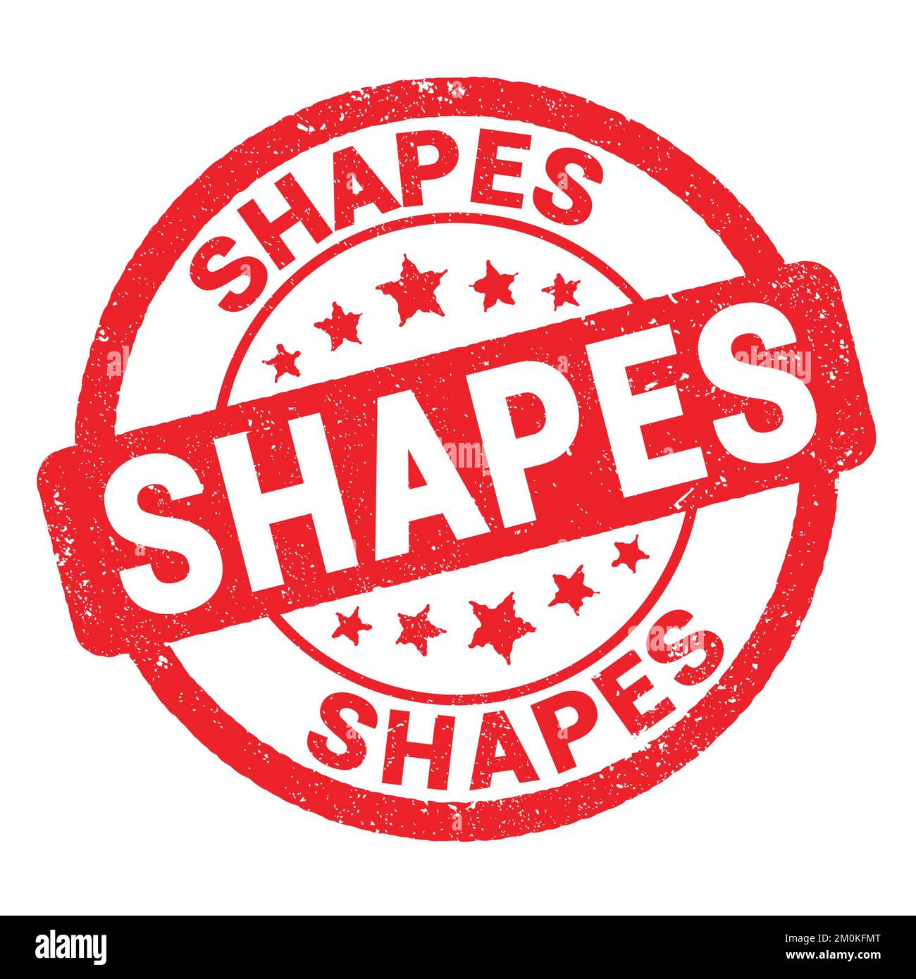 SHAPES text written on red grungy stamp sign Stock Photo - Alamy