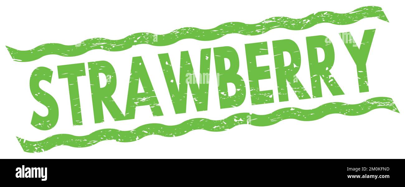 STRAWBERRY text written on green lines stamp sign Stock Photo - Alamy