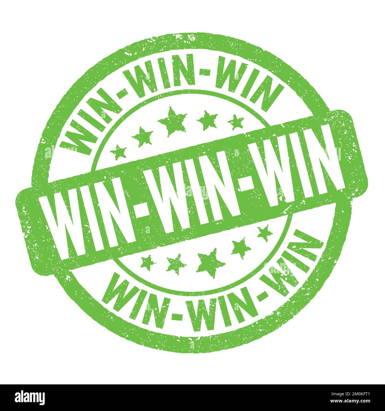 WIN-WIN-WIN text written on green grungy stamp sign Stock Photo - Alamy