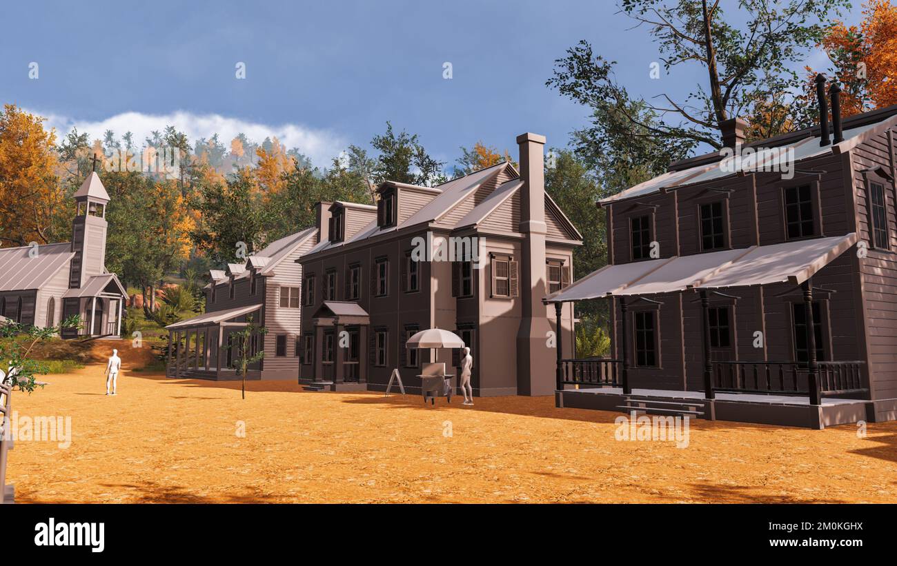 3D rendering. An immersive natural environment. Landscape to illustrate ...