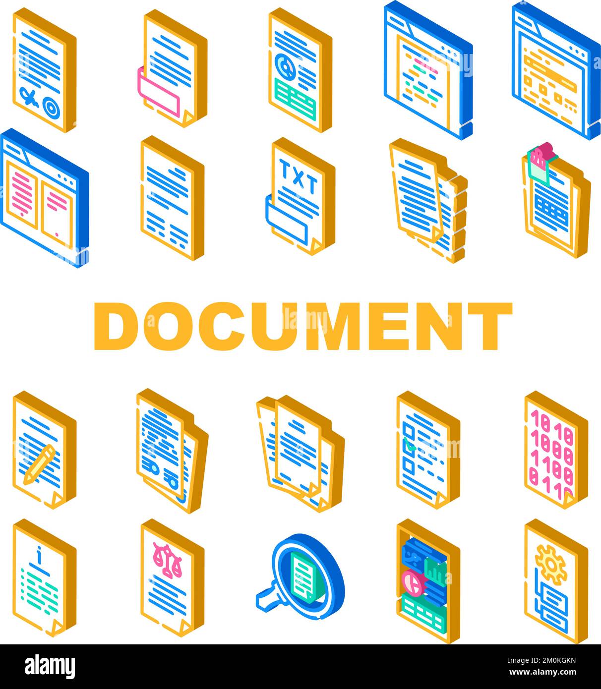 document business file office icons set vector Stock Vector Image & Art ...