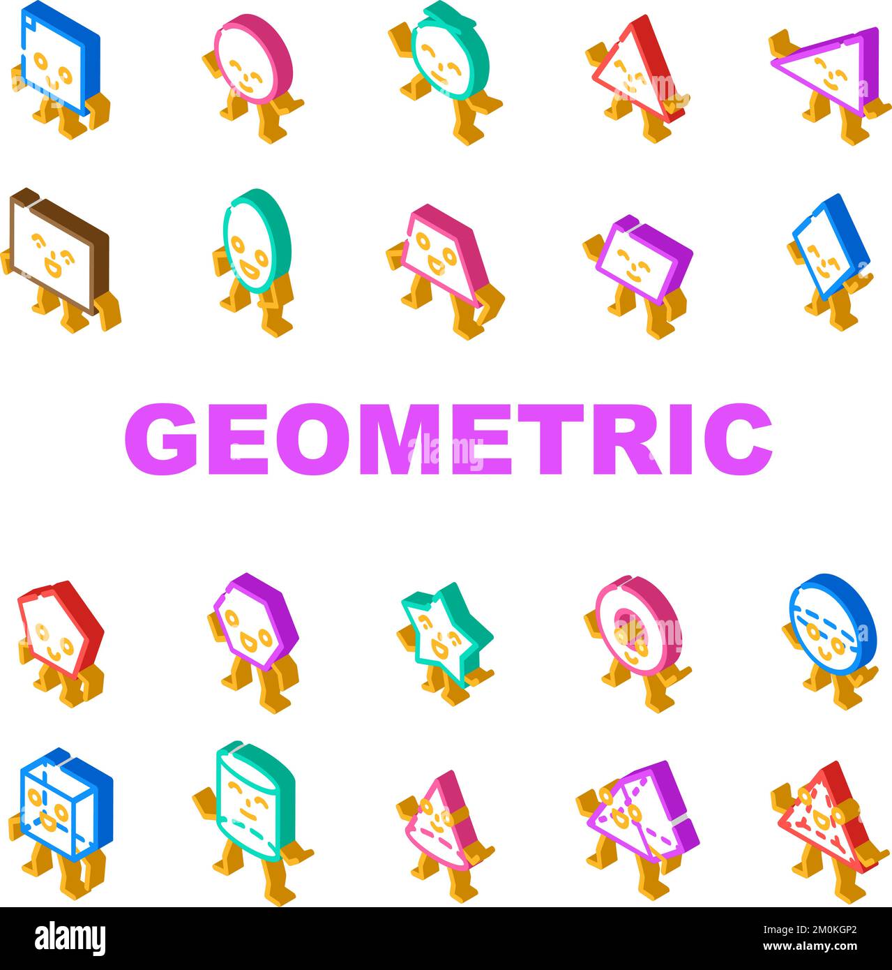 geometric shape funny icons set vector Stock Vector Image & Art - Alamy