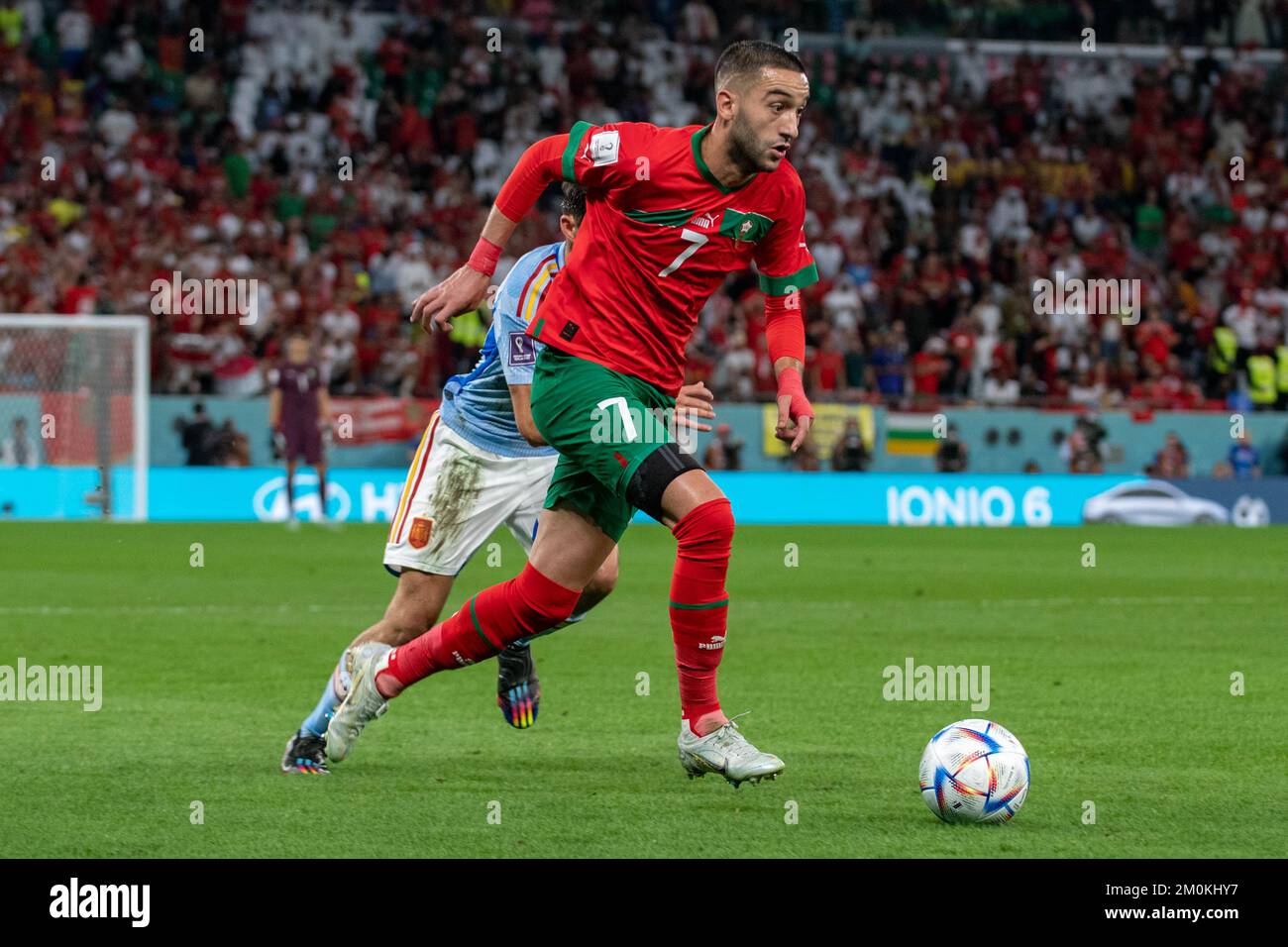 Hakim Ziyech of Morocco during the FIFA World Cup Qatar 2022 Round of ...