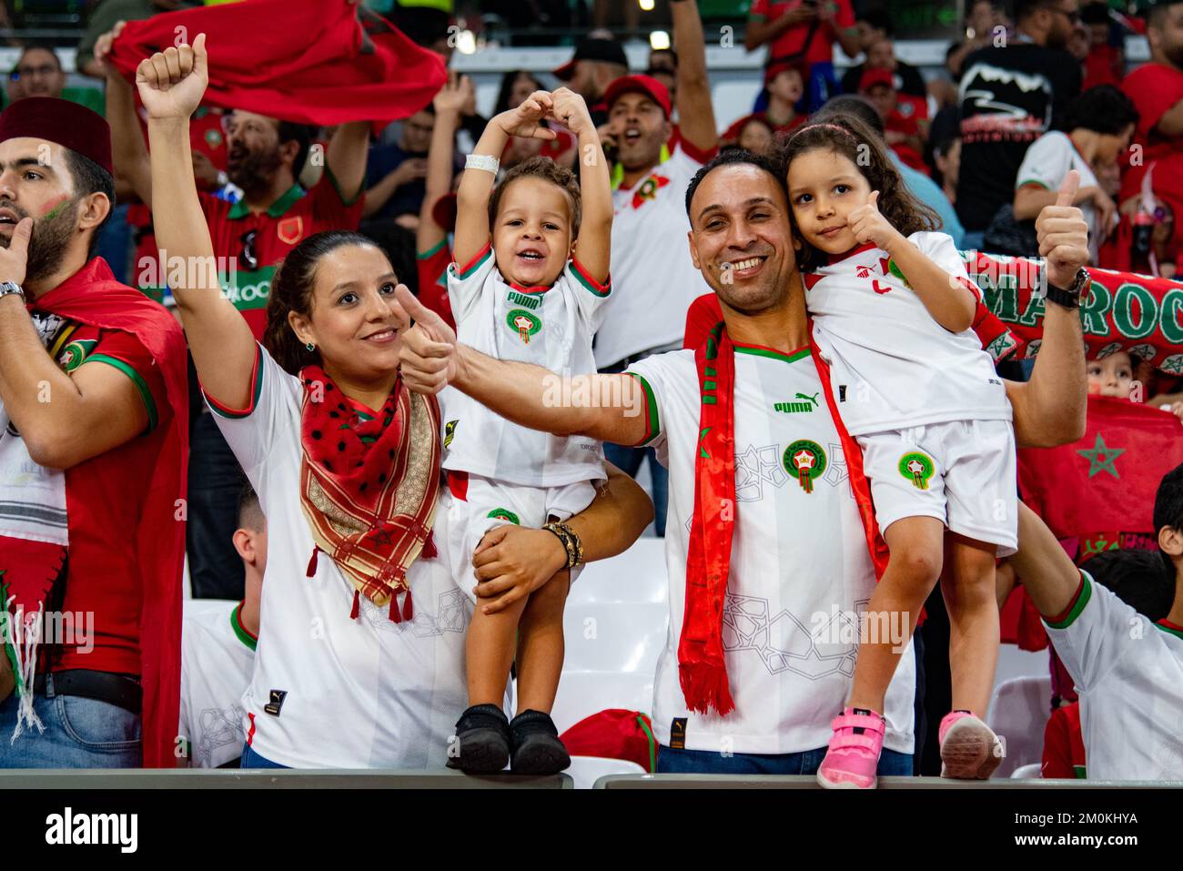 Moroccan fans during the FIFA World Cup Qatar 2022 Round of 16 match ...