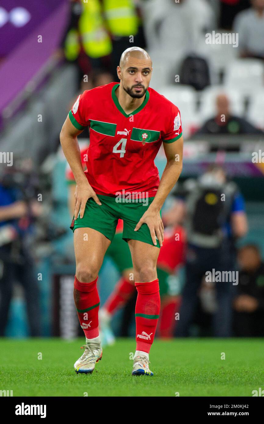Sofyan Amrabat of Morocco during the FIFA World Cup Qatar 2022 Round of 16 match between Morocco ...
