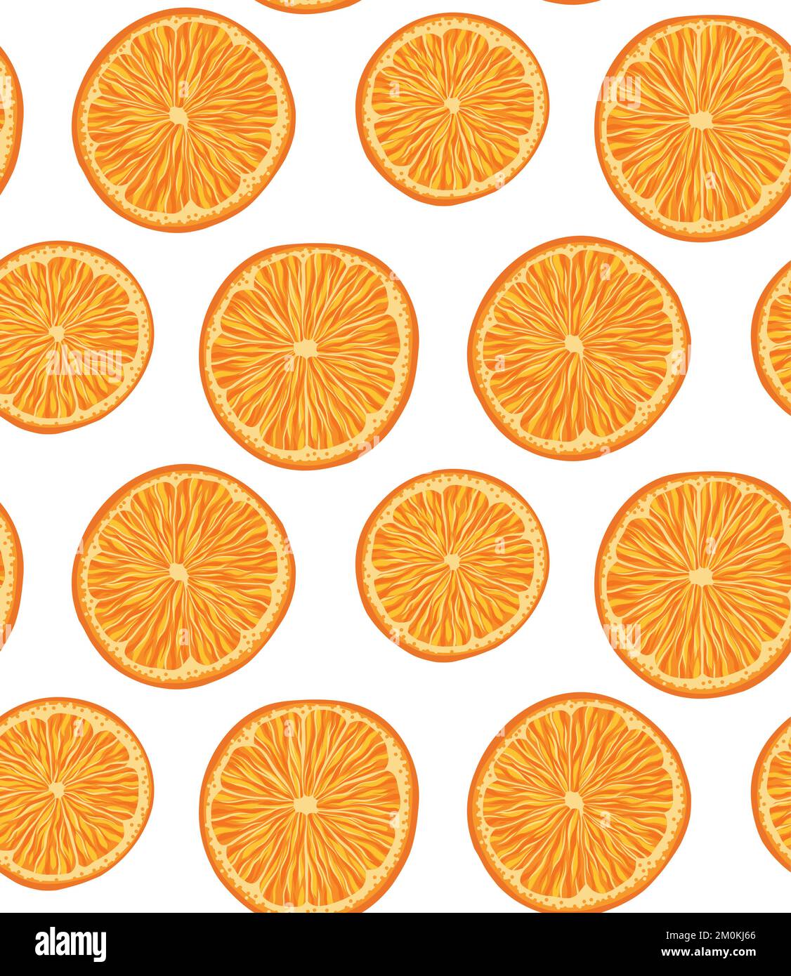 Vector seamless pattern with orange slices on white background. Texture ...